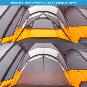 CORE 11 Person Large Multi Room Tent for Family Camping, Hiking and Backpacking | Best Portable Dome Camp Tent with Storage Pockets for Camping Accessories