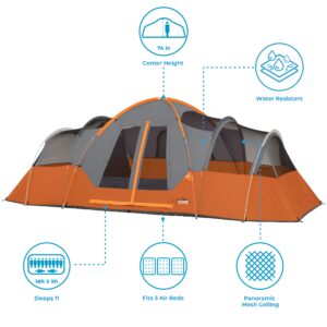 CORE 11 Person Large Multi Room Tent for Family Camping, Hiking and Backpacking | Best Portable Dome Camp Tent with Storage Pockets for Camping Accessories