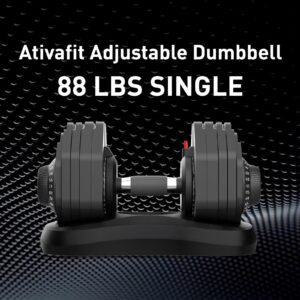 ATIVAFIT Adjustable Dumbbell Set 88 LBS Pair Dumbbell Free Weights Dumbbell Multiweight Options for Men Women Full Body Workout Fitness Home Gym (88 LBS Single)