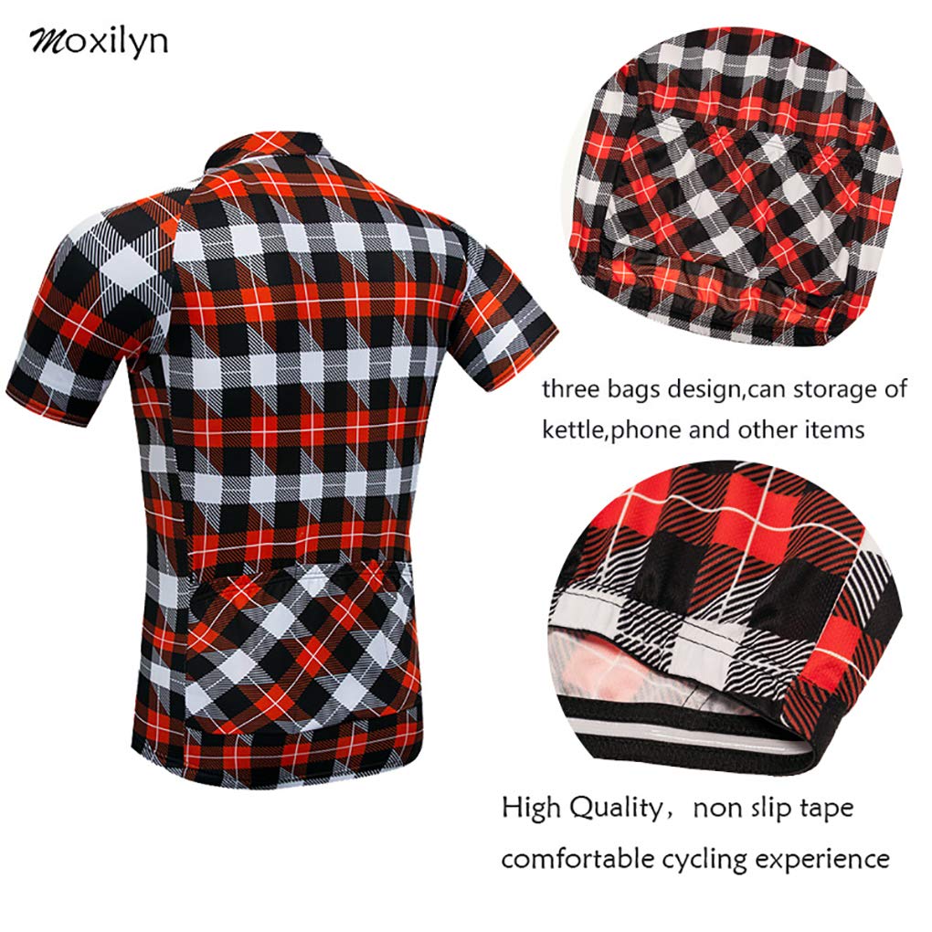 MOXILYN Men's Cycling Jersey Full Zip Riding Clothing Mountain Bike Tops Quick Dry - Bike Shirts