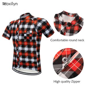 MOXILYN Men's Cycling Jersey Full Zip Riding Clothing Mountain Bike Tops Quick Dry - Bike Shirts