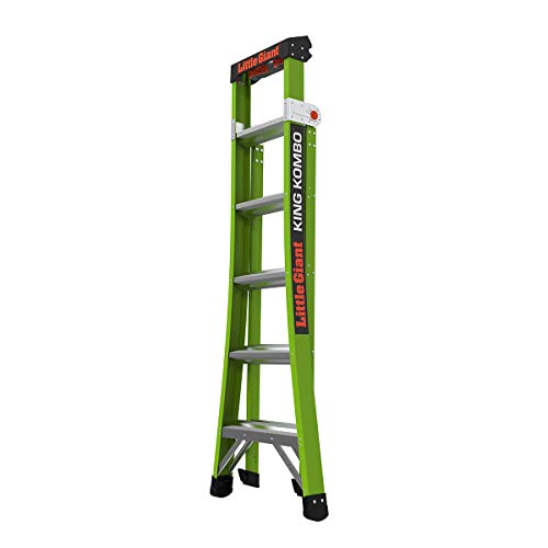 Little Giant Ladders, King Kombo, Professional, 6 Ft. A Frame, 10 Ft. Extension, Fiberglass, Type 1AA, 375 lbs Weight Rating, (13610-001)