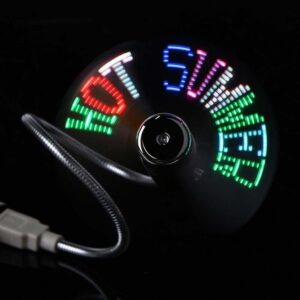 Kbinter New Creative USB Fan，USB LED RGB Light Programmable Fan Flexible Gooseneck DIY Message Mini USB Fan for PC Laptop Notebook Desktops