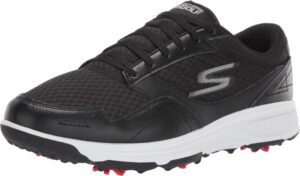 skechers men's torque sport fairway relaxed fit spiked golf shoe, black/white, 11 m us