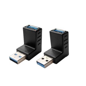 usb 3.0 male to female right angle adapter, 90 degree, usb upward and downward connector