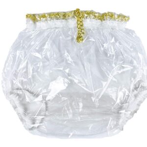 Haian Pull-On Locking Plastic (PVC&EVA) Pants (Glass Clear, Large)