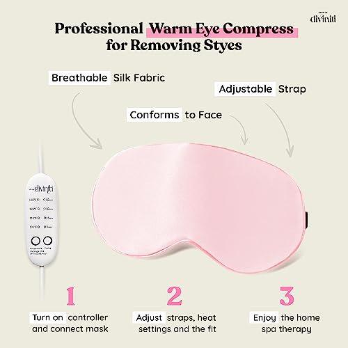 Heated Eye Mask for Dry Eye Relief - Stye Eye Treatment, Sinus Eyemask, Electric Eye Mask for Dry Eyes Moist Heat, Dry Eye Masks with Moist Heat Warming Compress Eye Mask - Warm Compress - Pink