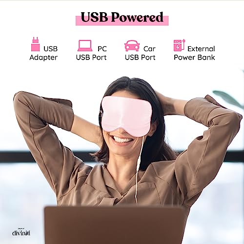 Heated Eye Mask for Dry Eye Relief - Stye Eye Treatment, Sinus Eyemask, Electric Eye Mask for Dry Eyes Moist Heat, Dry Eye Masks with Moist Heat Warming Compress Eye Mask - Warm Compress - Pink