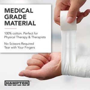 Hampton Adams (32 Pack White Bulk Athletic Tape - 1.5" x 45 feet Per Roll - NO Sticky Residue & Easy to Tear - Perfect for Sports Athletes, Trainers & First Aid Injury Wrap: Fingers Ankles Wrist