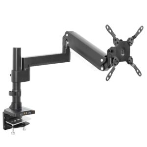 mount-it! ultrawide monitor desk mount, single monitor mount for heavy monitors up to 35 inch and 33 lbs, vesa 100, 200 mm compatible, height adjustable gas spring arm 2 x usb 3.0 and audio port