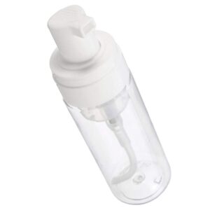 UTENEW 2-Piece Plastic Foamer Bottle Clear Pump Dispenser Mini Travel Size Foaming Soap Face Wash 1.7 Oz, No leaks!