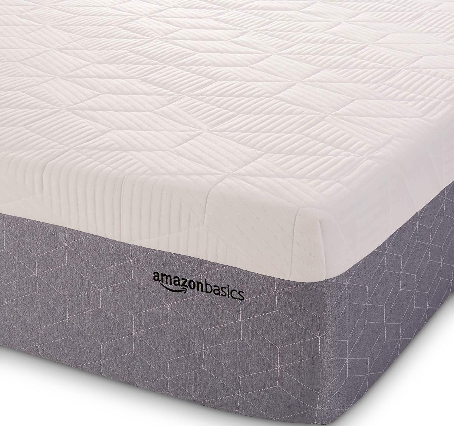 Amazon Basics Cooling Gel Memory Foam Mattress, Medium-Firm, CertiPUR-US Certified, 12 inch, Full Size, White/Gray