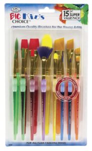 royal brush big kid's choice value pack brushes, 15 pieces