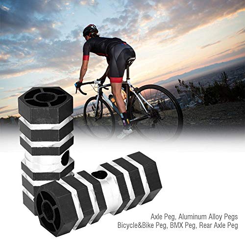 VGEBY1 Bicycle Axle Pedal Pegs, BMX Rear Axle Peg Bicycle Foot Stunt Peg Threaded Stunts Scooters (Black)