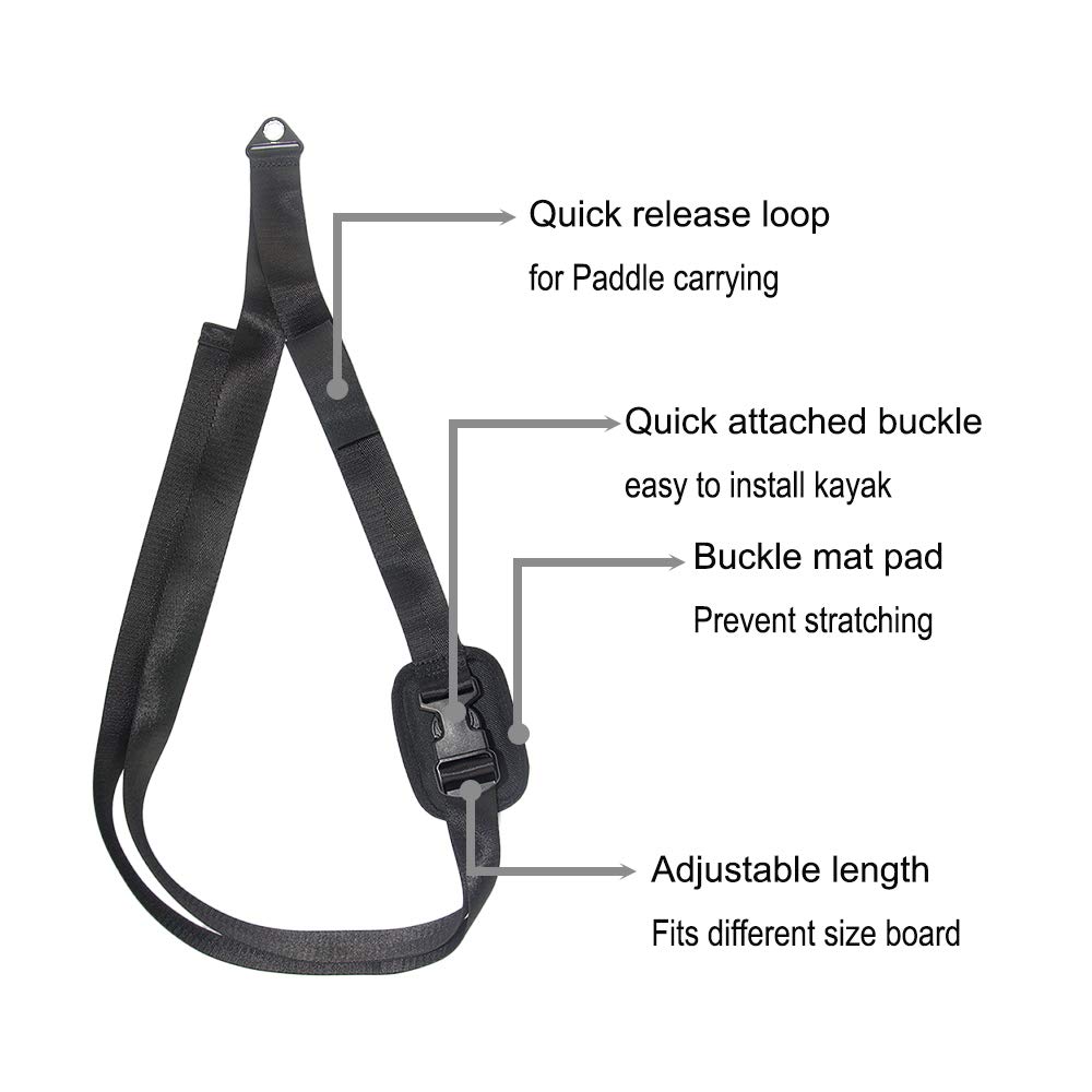 Adjustable Kayak SUP Carry Strap Multi-Use Shoulder Strap for Surfboard Stand Up Paddleboard Canoe Longboard Carry Belt Paddle Board Accessories