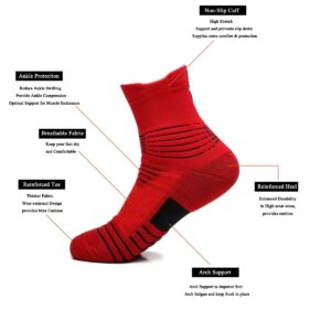 Performance Ankle Athletic Socks Comfort Cushioned Breathable Compression Running Sports Socks Men Pack (5 Pairs Pack)