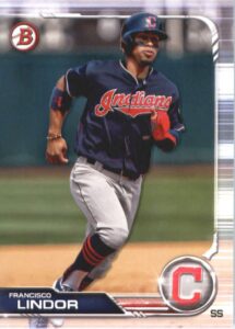 2019 bowman baseball #89 francisco lindor cleveland indians official mlb trading card from topps