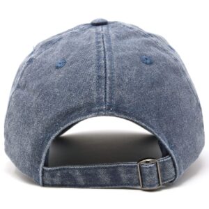 DALIX Number 1 Grandma Hat Gift Washed Cotton Baseball Cap in Washed Denim Navy Blue