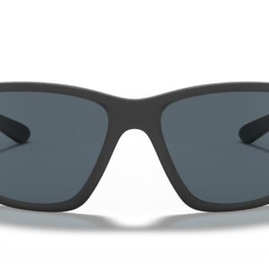 Ray-Ban RB4300 Square Sunglasses, Matte Black/Blue, 63 mm