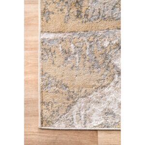 nuLOOM Contemporary Abstract Leora Area Rug, 8x10, Gold