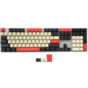 pbt keycaps side printed thick cherry mx key caps non-backlit oem profile for 61/87/104/108 mx switches mechanical gaming keyboard(earl red)