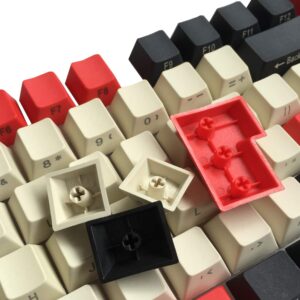 PBT Keycaps Side Printed Thick Cherry MX Key Caps Non-Backlit OEM Profile for 61/87/104/108 MX Switches Mechanical Gaming Keyboard(Earl Red)