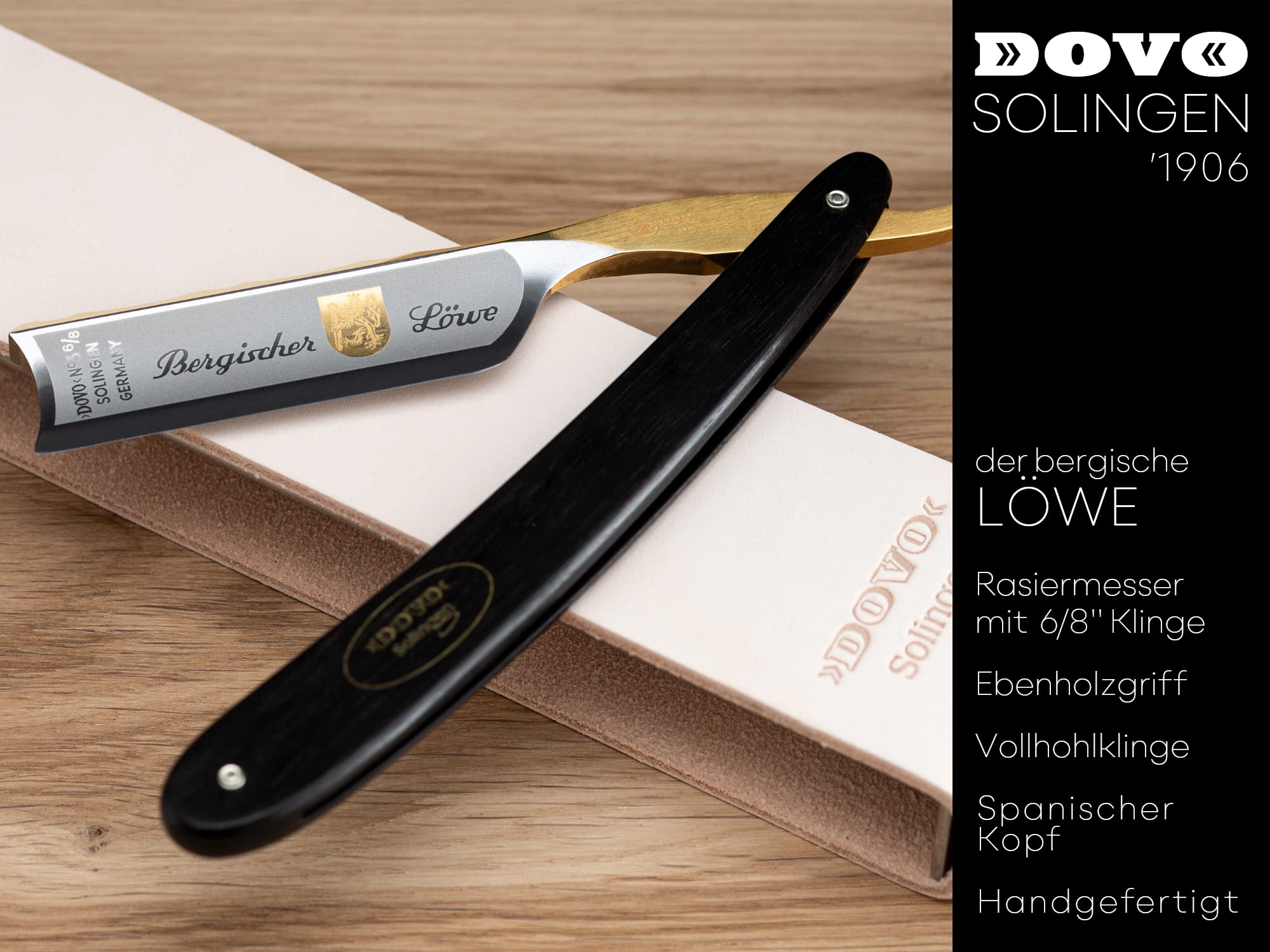 DOVO Carbon Ebony Shave Ready Swedish Steel Straight Razor