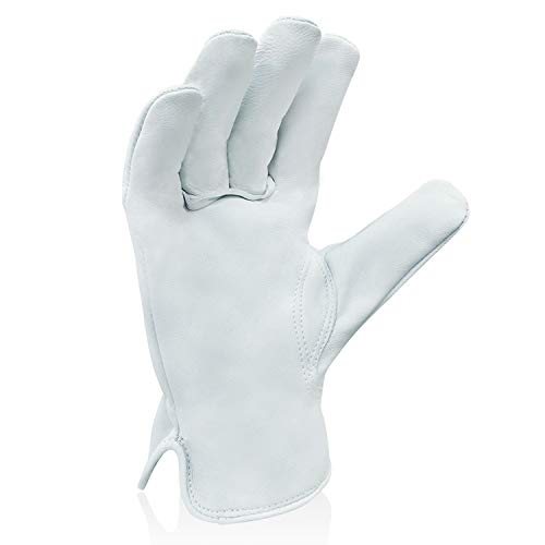 Intra-FIT Premium Goatskin Leather Driver Glove Work Gloves For General work/Truck Driving/Warehouse/Gardening/Farm