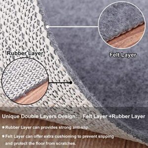 Non Slip Rug Pad Grippers - 5x7, 1/8" Thick, (Felt + Rubber) Double Layers Area Carpet Mat Tap, Provides Protection and Cushioning for Hardwood or Tile Floors