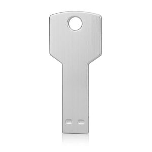 64g key shape usb flash drive, k&zz metal thumb drive usb2.0 flash disk memory usb stick expansion disk, silver 64gb