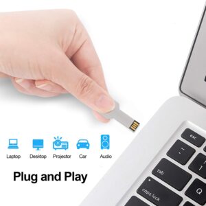 64G Key Shape USB Flash Drive, K&ZZ Metal Thumb Drive USB2.0 Flash Disk Memory USB Stick Expansion Disk, Silver 64GB