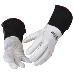 lincoln electric premium tig welding gloves | top grain leather | high dexterity | large | k2983-l,white