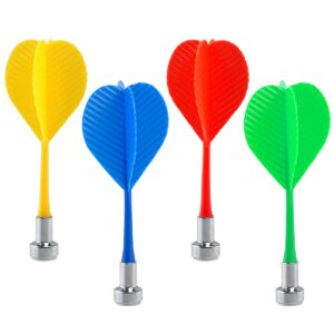 Yalis Magnetic Darts 12 Packs, Replacement Dart for Magnet Dartboard, Safety Plastic Darts for Target Game, Red Yellow Green and Blue