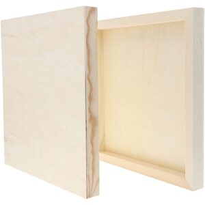 Bright Creations 6 Pack Unfinished Square Wood Panels for Painting, 12x12 Wooden Canvas Boards for Crafts