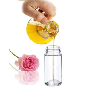 4PCS 30ml Essential Oil Roller Bottles,Empty Refillable Clear Glass Roll-on Bottles Perfume Roller Bottles with plastic Roller Balls and Black Lids