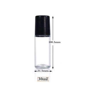 4PCS 30ml Essential Oil Roller Bottles,Empty Refillable Clear Glass Roll-on Bottles Perfume Roller Bottles with plastic Roller Balls and Black Lids