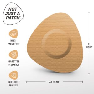 Not Just A Patch Freestyle Libre 2 Sensor Covers (20 Pack) CGM Sensor Patches for Freestyle Libre 2 - Water Resistant & Durable for 10-14 Days - Pre-Cut in Beige