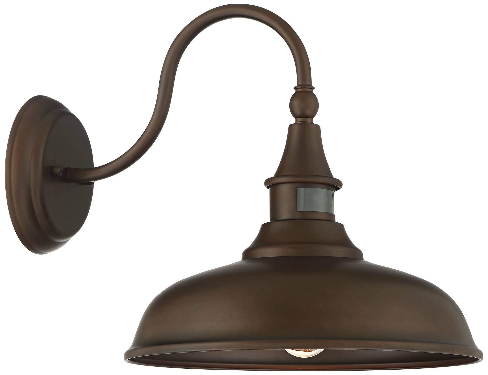 John Timberland Gough Rustic Farmhouse Outdoor Barn Light Fixture Bronze 12 1/2" Dusk to Dawn Motion Sensor for Exterior House Porch Patio Outside Deck Garage Yard Front Door Garden Home