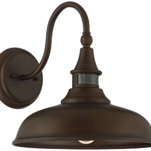 John Timberland Gough Rustic Farmhouse Outdoor Barn Light Fixture Bronze 12 1/2" Dusk to Dawn Motion Sensor for Exterior House Porch Patio Outside Deck Garage Yard Front Door Garden Home