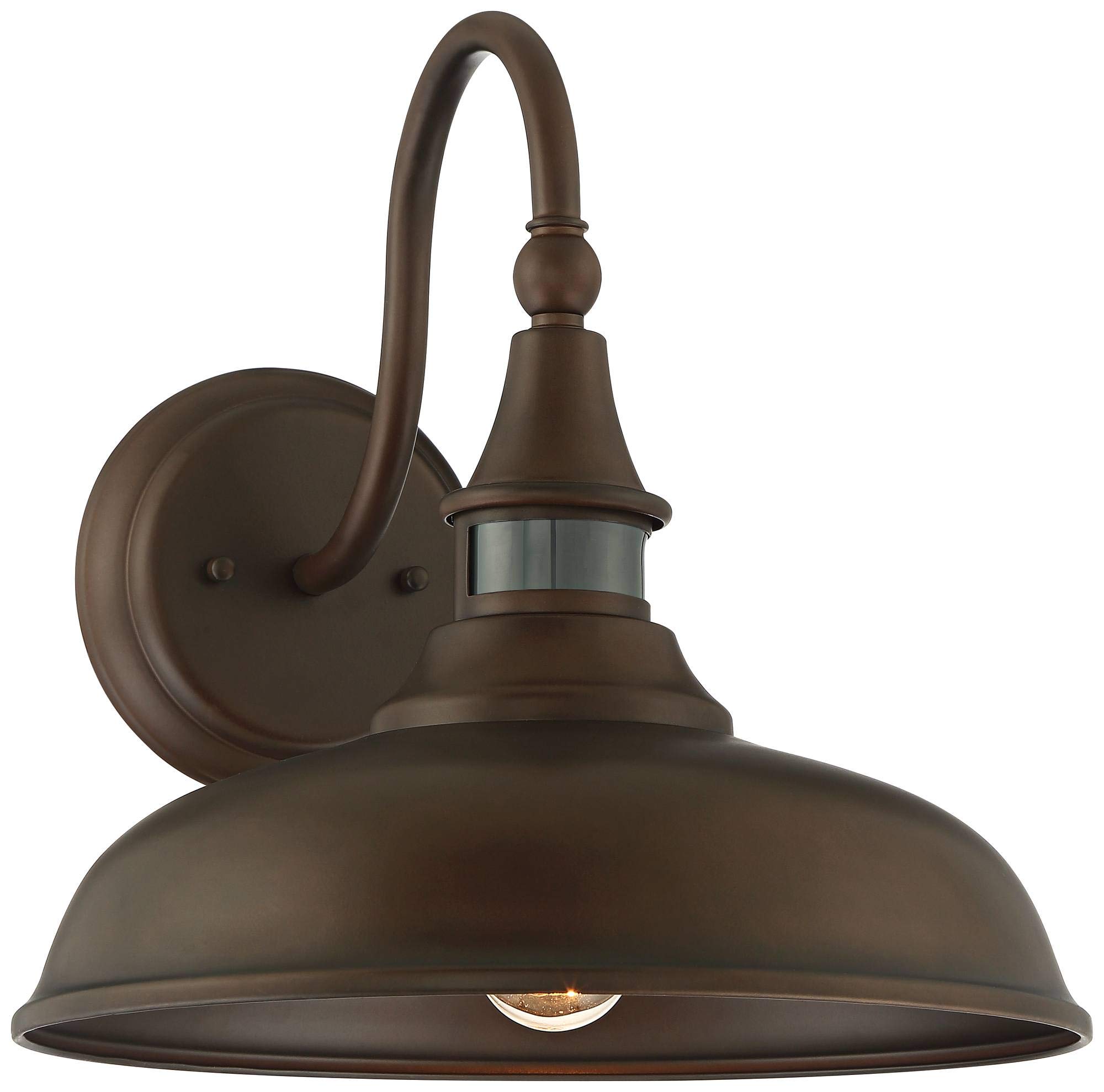 John Timberland Gough Rustic Farmhouse Outdoor Barn Light Fixture Bronze 12 1/2" Dusk to Dawn Motion Sensor for Exterior House Porch Patio Outside Deck Garage Yard Front Door Garden Home