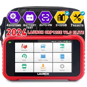 launch obd2 scanner crp123e elite, lifetime free wifi update scan tool, fca autoauth, sas calibration/throttle reset/oil reset diagnostic scanner, multi systems car scanner, battery test, auto vin