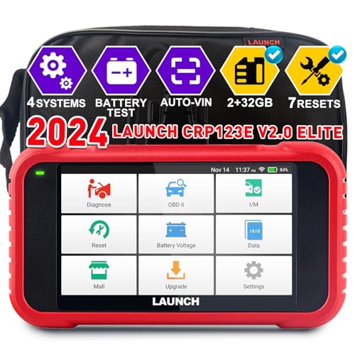 LAUNCH OBD2 Scanner CRP123E Elite, Lifetime Free WiFi Update Scan Tool, FCA Autoauth, SAS Calibration/Throttle Reset/Oil Reset Diagnostic Scanner, Multi Systems Car Scanner, Battery Test, Auto VIN