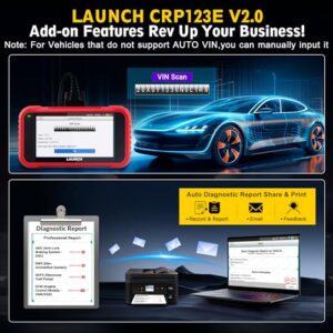 LAUNCH OBD2 Scanner CRP123E Elite, Lifetime Free WiFi Update Scan Tool, FCA Autoauth, SAS Calibration/Throttle Reset/Oil Reset Diagnostic Scanner, Multi Systems Car Scanner, Battery Test, Auto VIN