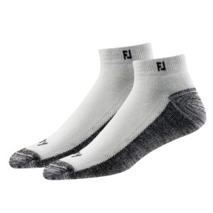 footjoy men's prodry sport xl 2-pack socks, white, fits shoe size 12-15