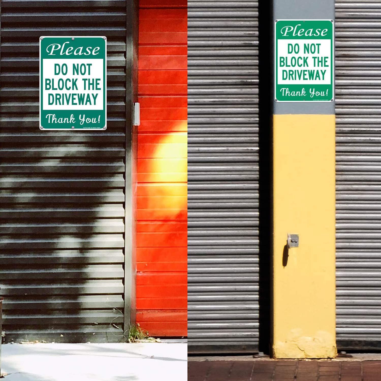 Please Do Not Block The Driveway Thank You Sign, No Parking Sign, 14 x10 Inches .40 Rust Free Aluminum, UV Protected, Durable Ink, Weatherproof, Weather Resistant, Easy To Mount, Indoor & Outdoor Use