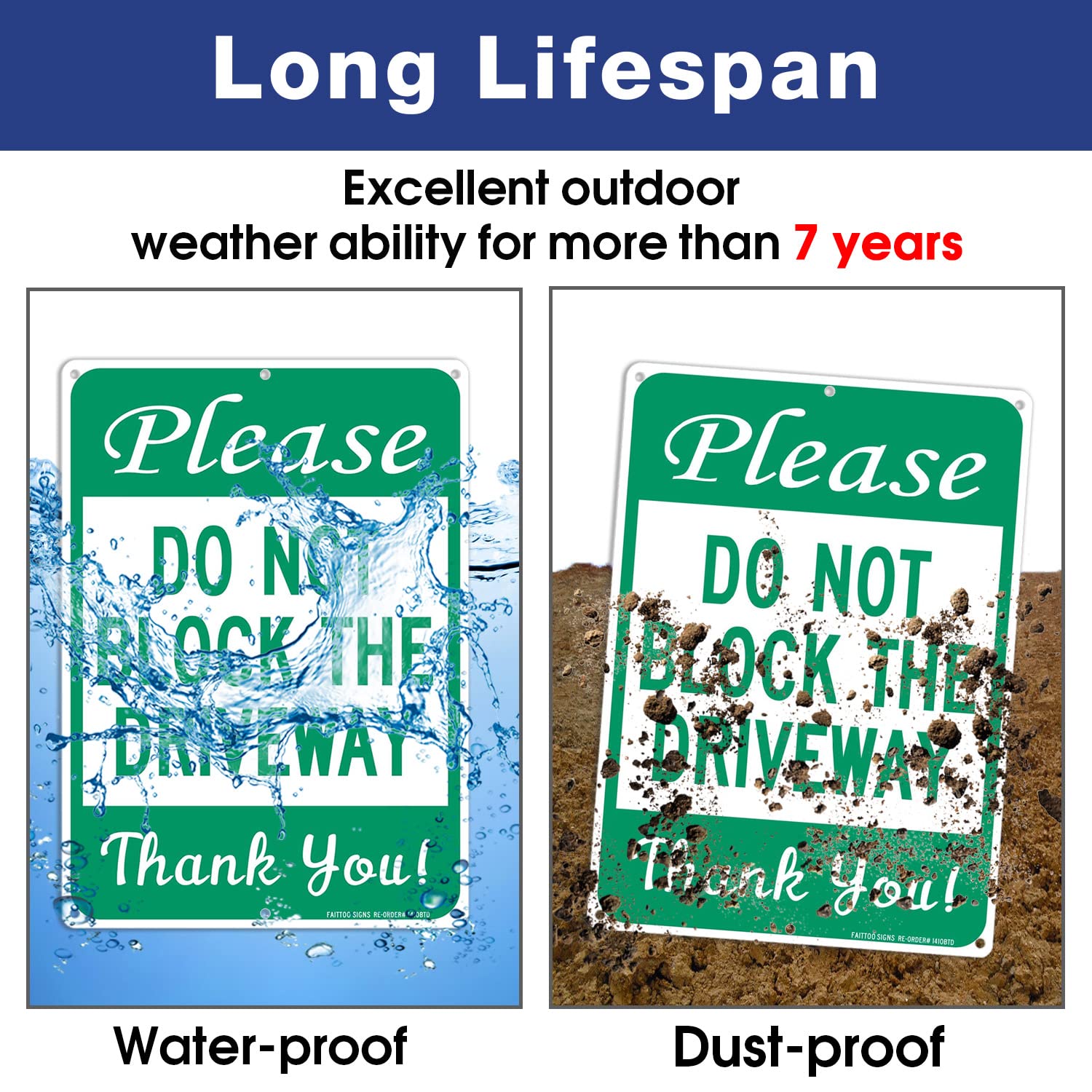 Please Do Not Block The Driveway Thank You Sign, No Parking Sign, 14 x10 Inches .40 Rust Free Aluminum, UV Protected, Durable Ink, Weatherproof, Weather Resistant, Easy To Mount, Indoor & Outdoor Use