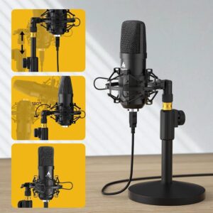 MAONO USB Microphone Kit 192KHZ/24BIT AU-A04T PC Condenser Podcast Streaming Cardioid Mic Plug & Play for Computer, YouTube, Gaming Recording