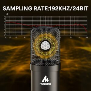 MAONO USB Microphone Kit 192KHZ/24BIT AU-A04T PC Condenser Podcast Streaming Cardioid Mic Plug & Play for Computer, YouTube, Gaming Recording