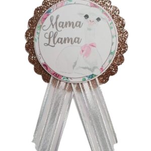 Llama Mama Mommy to Be & Papa Daddy to Be Pin Baby Shower Pin for parents to wear, White & Rose Gold Gold, It's a Girl, It's a Boy Baby Sprinkle