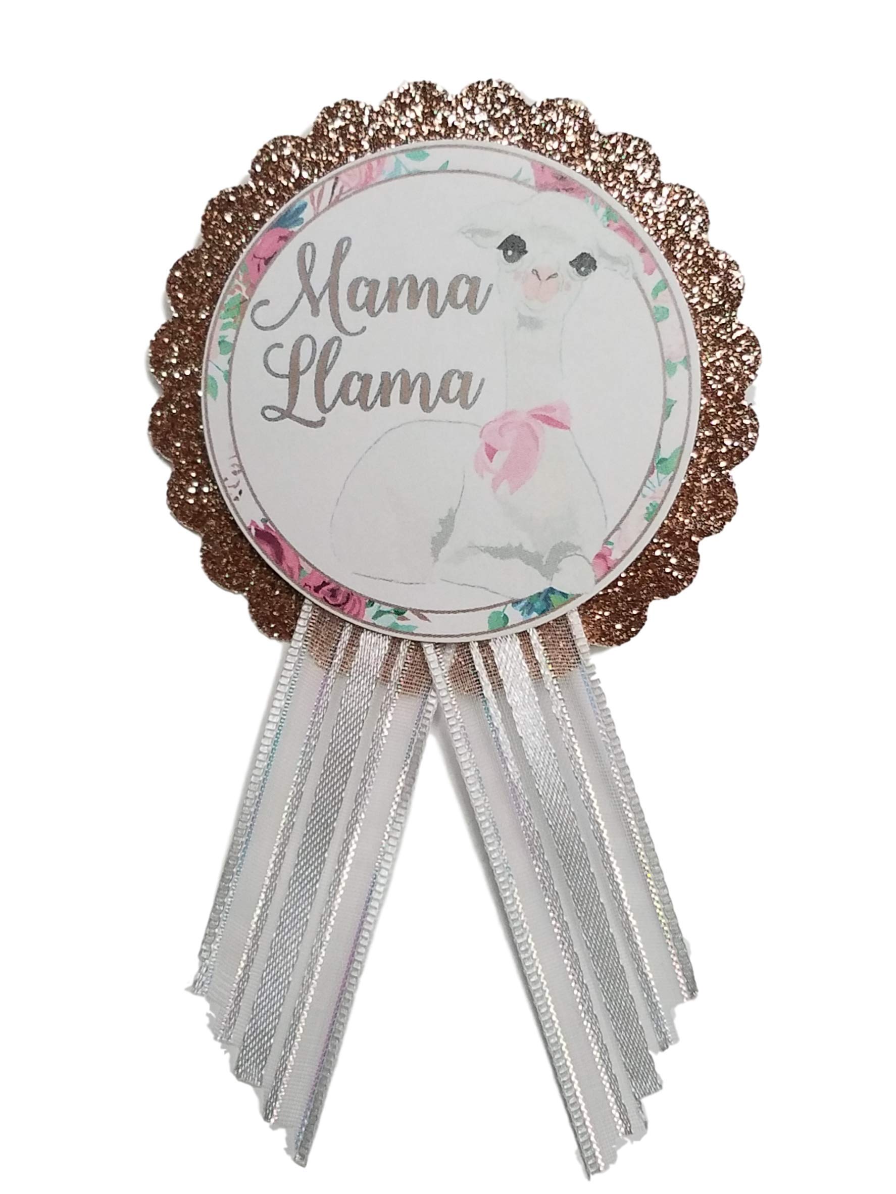 Llama Mama Mommy to Be & Papa Daddy to Be Pin Baby Shower Pin for parents to wear, White & Rose Gold Gold, It's a Girl, It's a Boy Baby Sprinkle